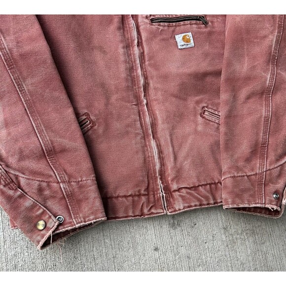 Carhartt | Jackets & Coats | Vintage Carhartt Detroit Jacket Small Sherpa Salmon Rose Pink Color ...